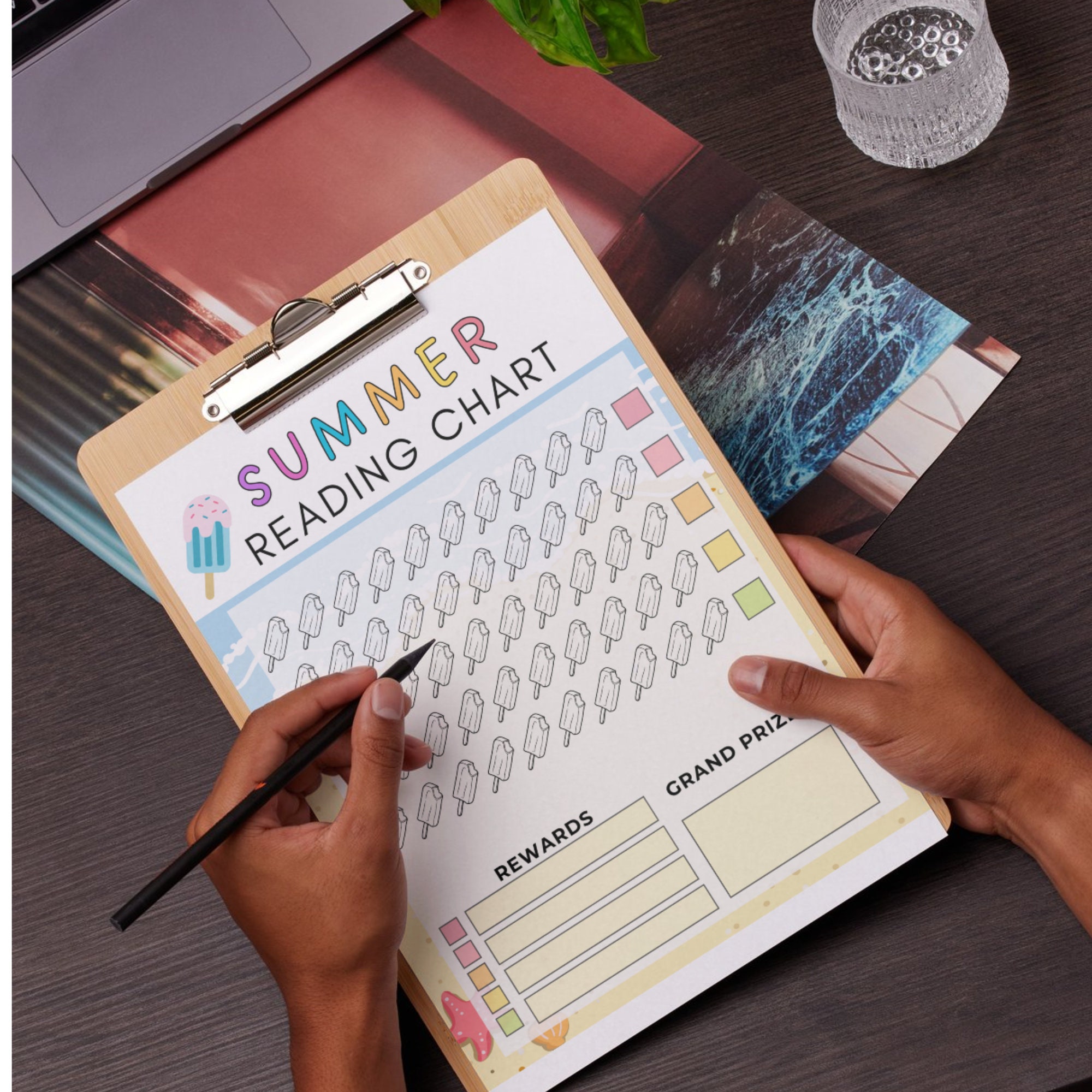 SUMMER Reading Chart, Summer Reading Log, Summer Ice Pop Reading Log ...