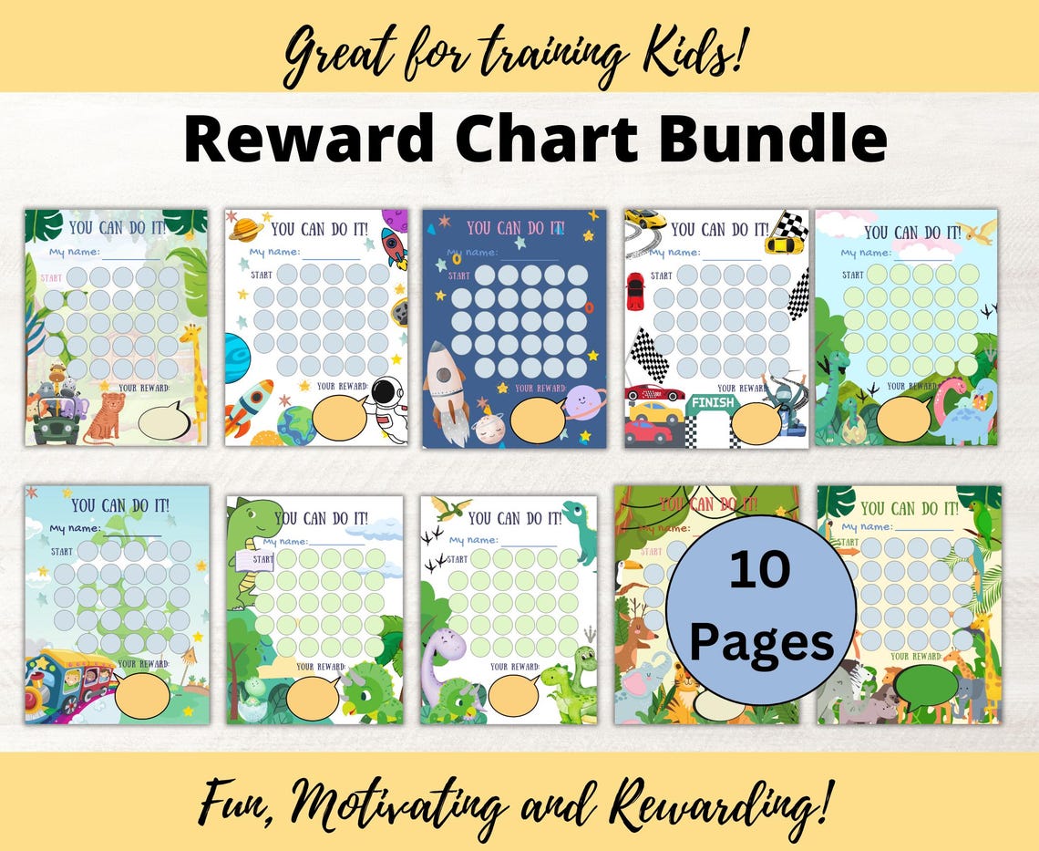 Kids Reward Chart Bundle | Printable Behavior Charts for Kids | Chore ...