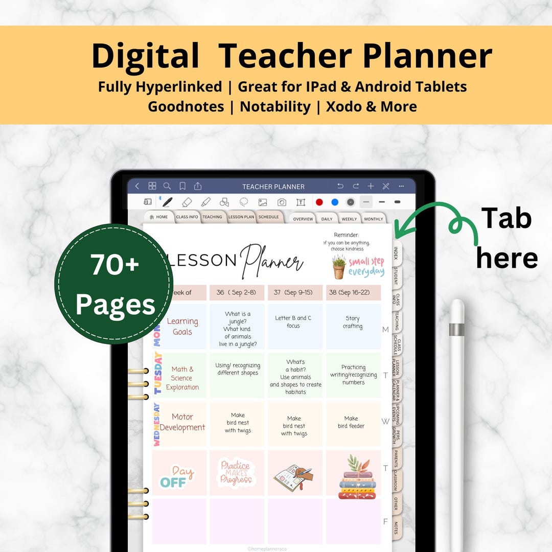2025- 2026 Digital Teacher Planner With Hyperlinks for Goodnotes ...