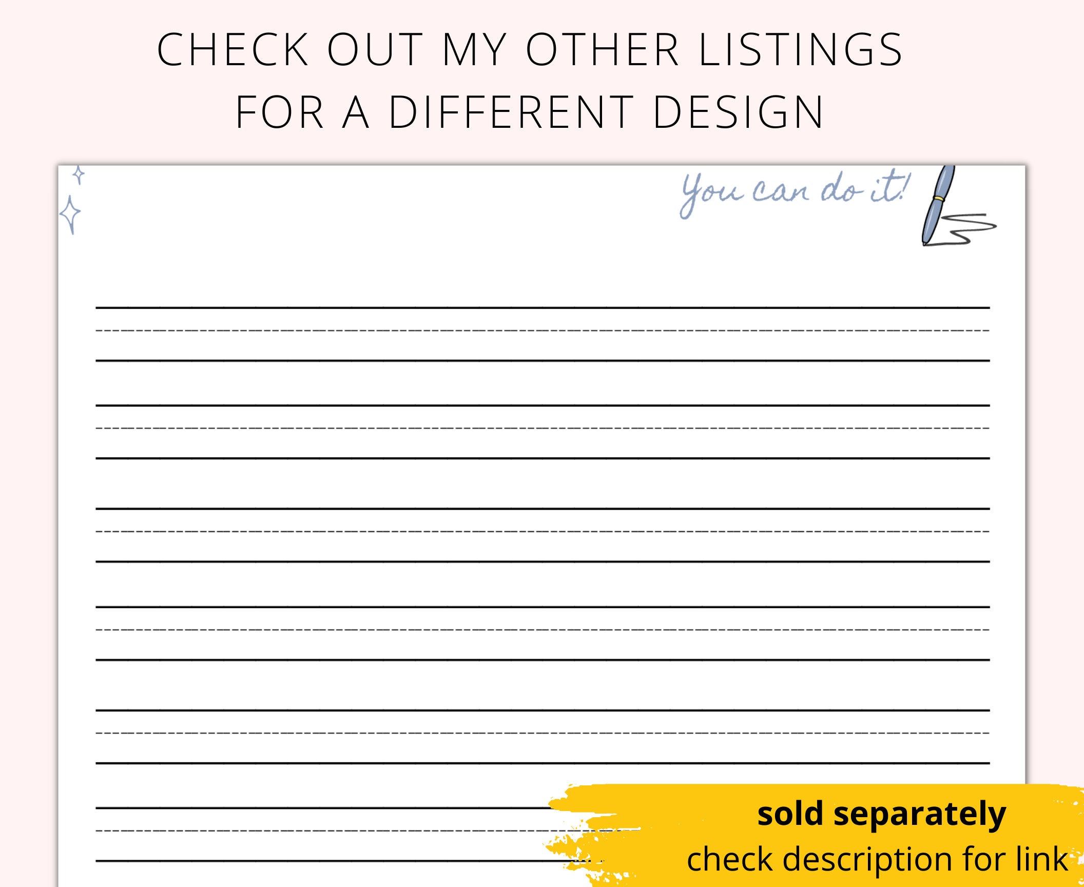 Practice Writing Paper Handwriting Paper Handwriting Sheet - Etsy