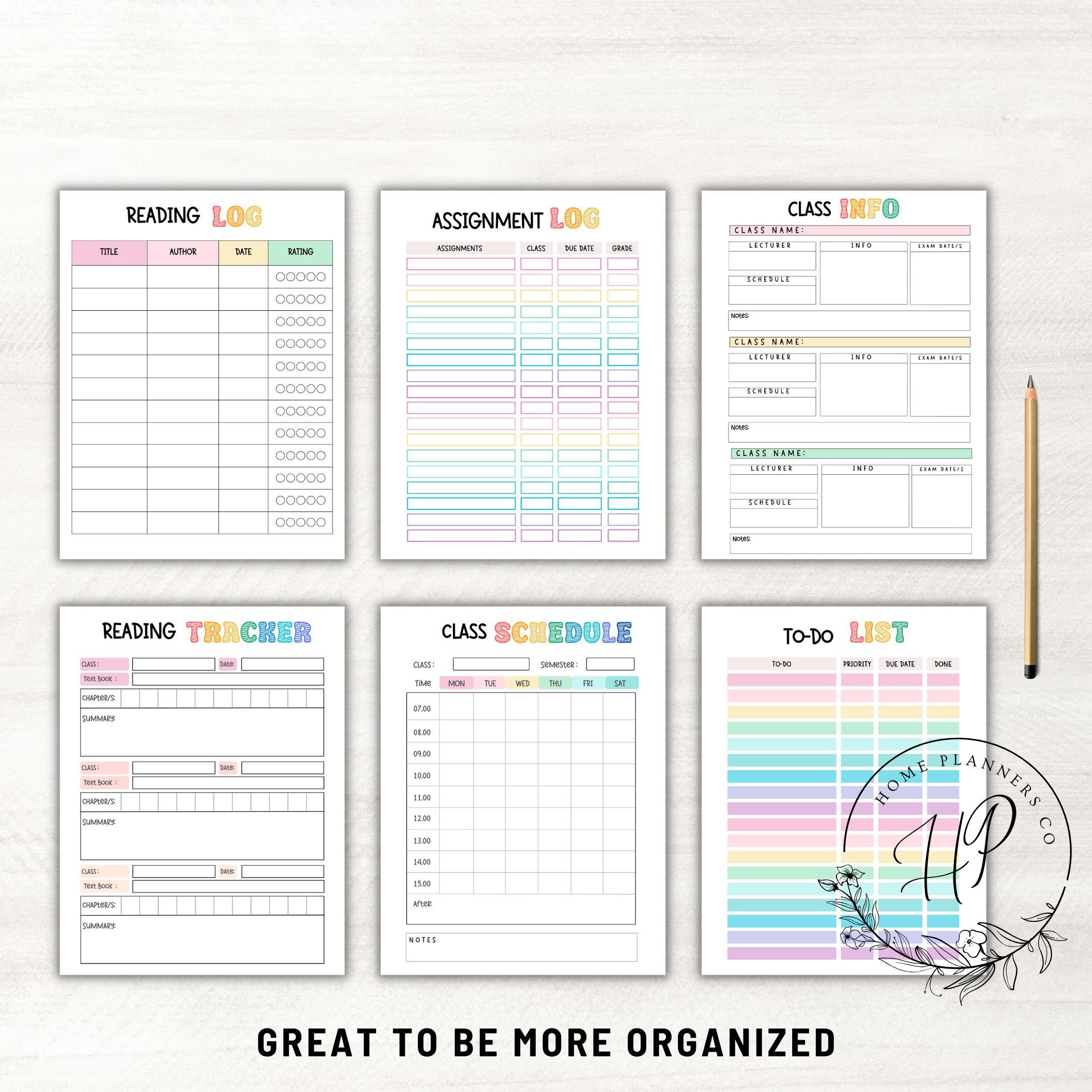 Printable Kids School Planner 2025-2026: Homeschool, Kids Checklist ...