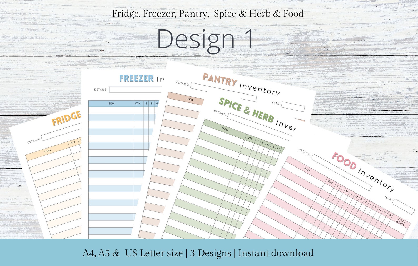 Food Inventory Tracker Pages Printable Kitchen Inventory,pantry ...