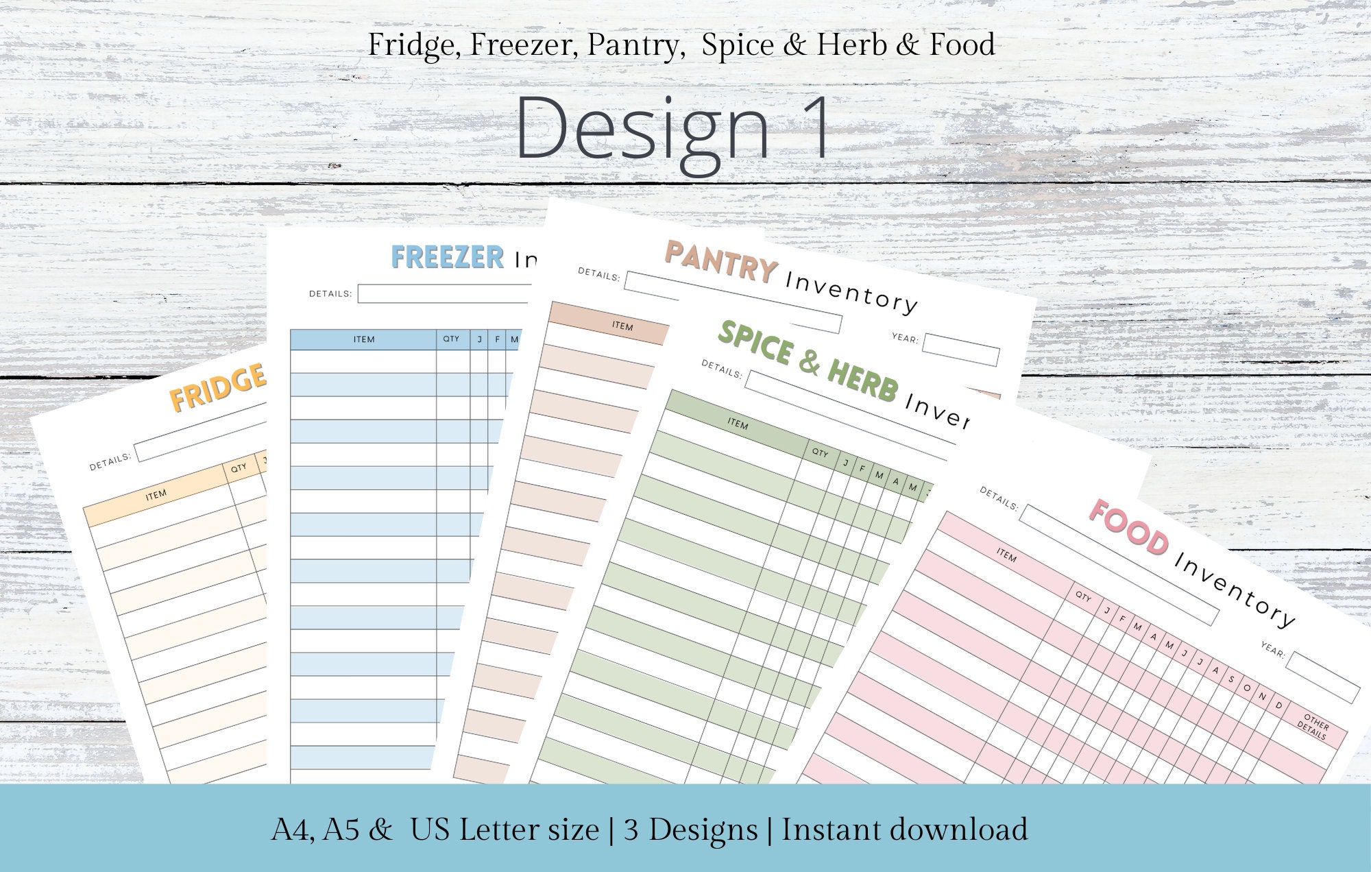 Food Inventory Tracker Pages Printable Kitchen - Etsy México