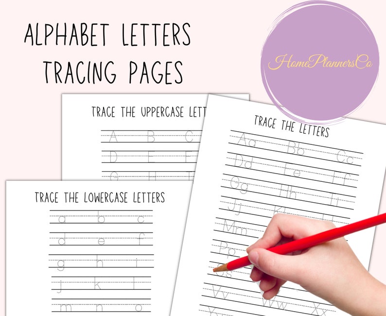 Alphabet Letters Tracing Page Upper and Lower Case Preschool - Etsy