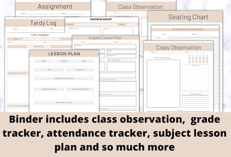 Teacher Planner 2026-2027 Plus Binder,lesson Planner Printable Teaching ...
