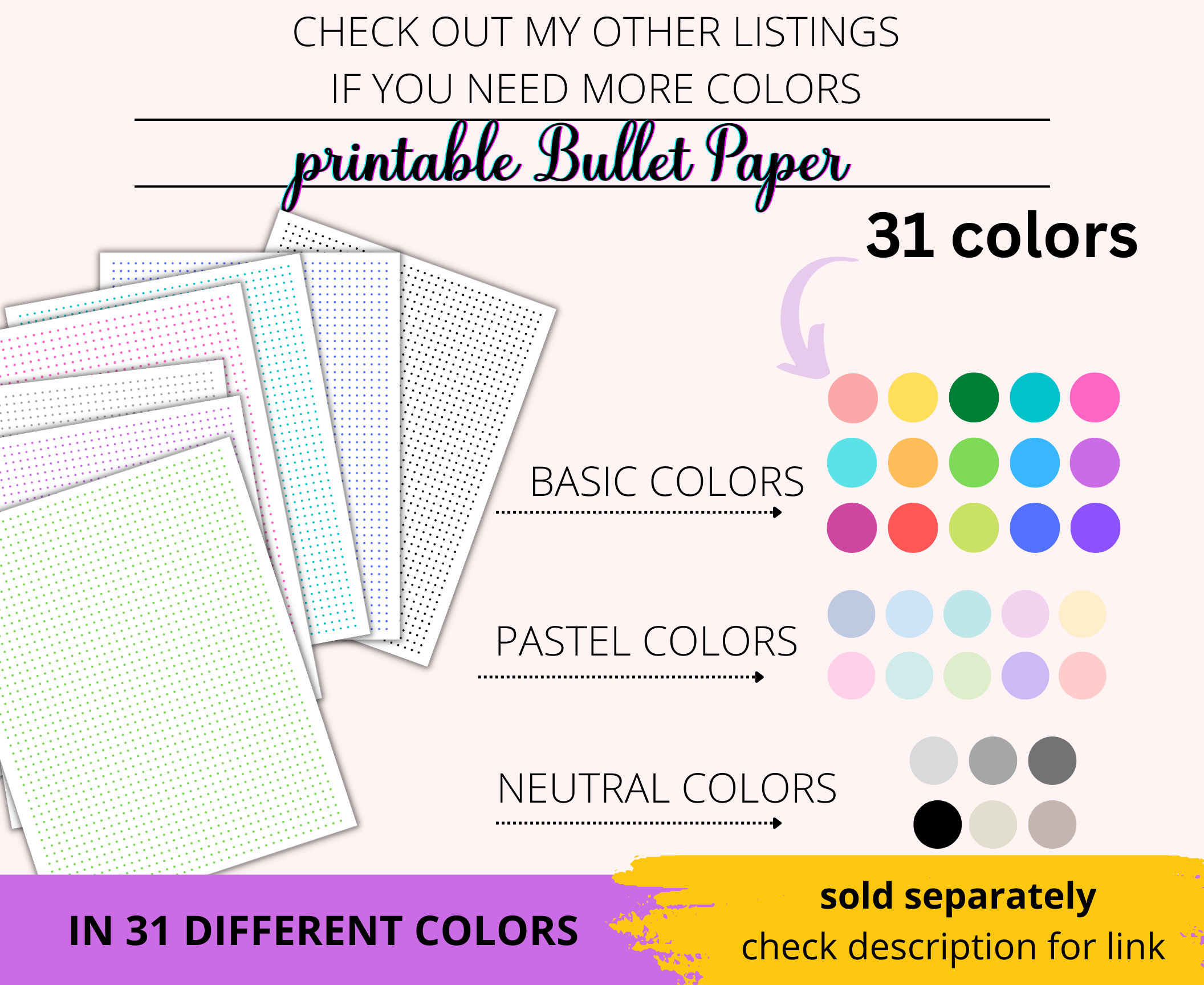 Printable Dot Grid Paper Dotted Grid Paper Bullet Journal - Etsy