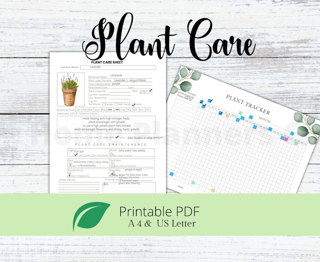 Plant Care Tracker, Plant Care Journal, Indoor Plant Planner,houseplant ...