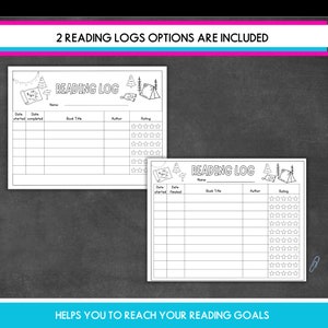 Reading Tracker With Reading Log Printable Reading Planner, Book ...