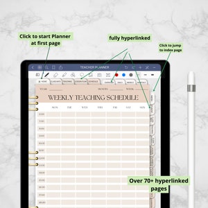 Digital Teacher Planner With Hyperlinks for Goodnotes, Notability, Xodo ...