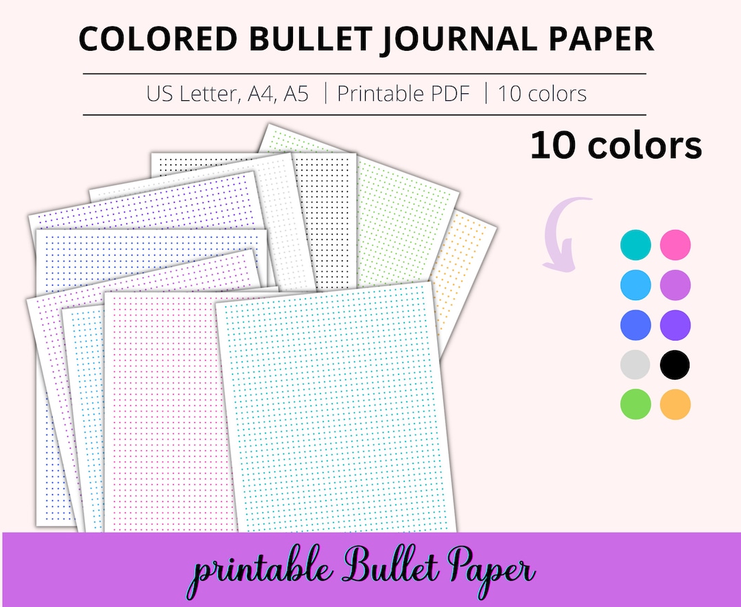 Printable Dot Grid Paper, Dotted Grid Paper | Bullet Journal Paper ...