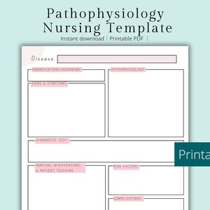 Printable Patho Nursing Notes Disease Template Pathophysiology Study ...