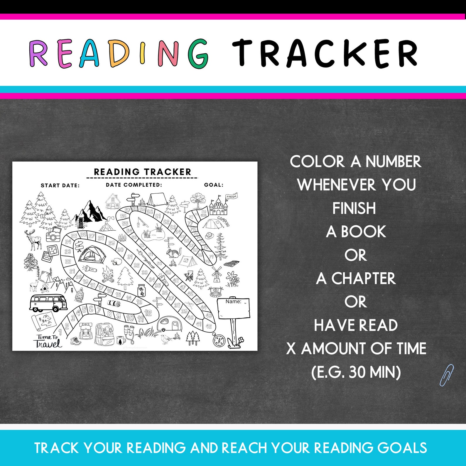 Reading Tracker With Reading Log, Summer Reading Printable for Kids ...