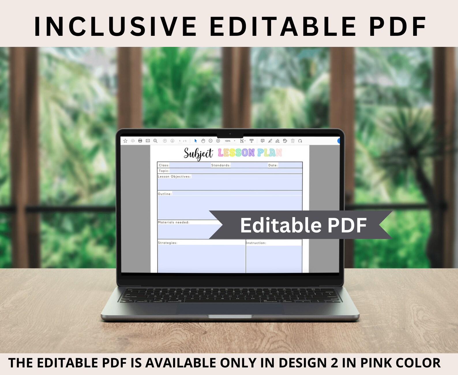 Editable Subject Lesson Plan Template, Printable Digital Lesson Planner ...