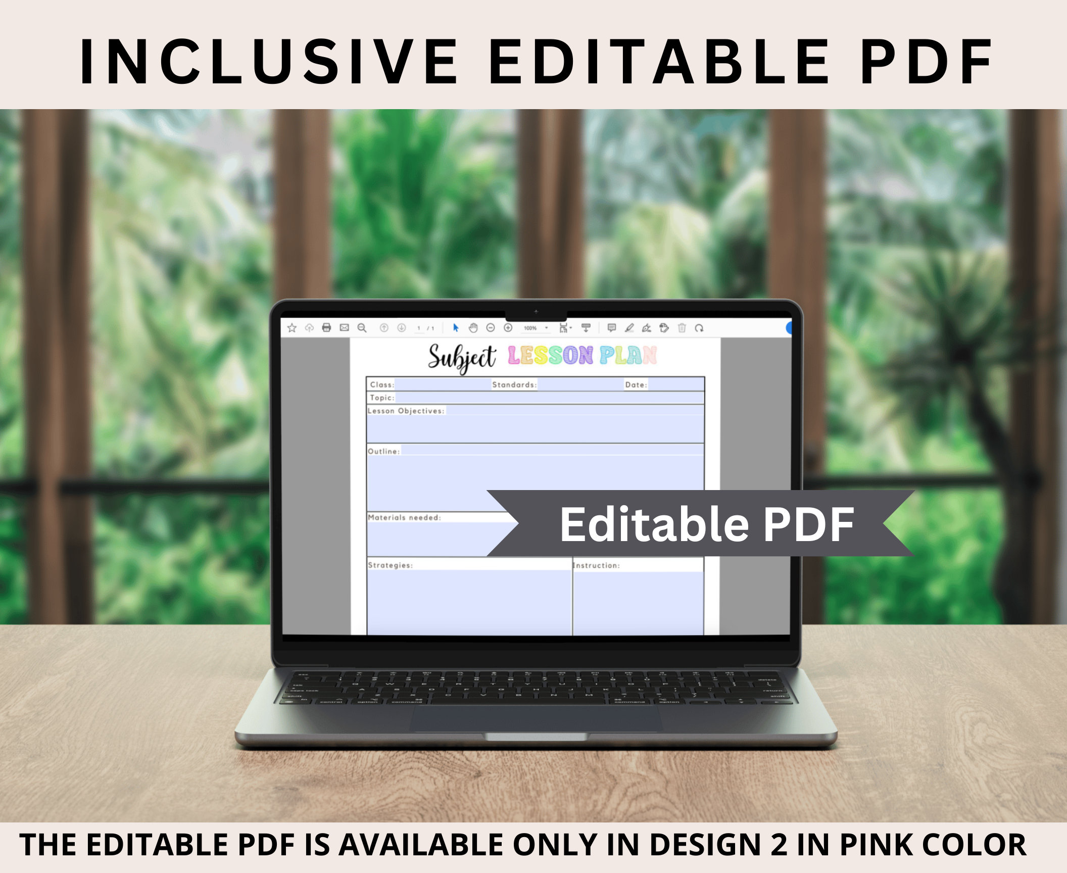 Editable Subject Lesson Plan Template, Printable Digital Lesson Planner ...
