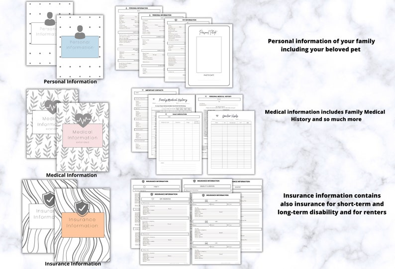 EDITABLE Just in Case Emergency Binder Plus Fillable PDF - Etsy