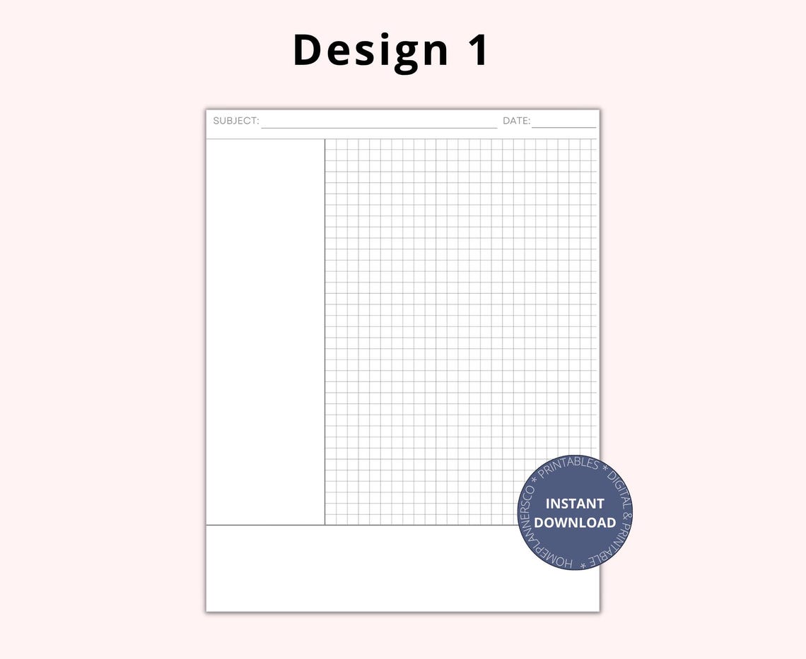 Grid Cornell Paper Notes Method Pages| Cornell Notes | Printable Paper ...