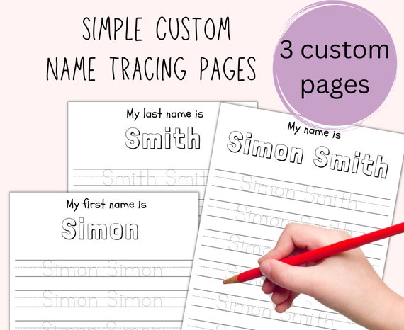 Custom Name Tracing Sheet Handwriting Practice Custom Name - Etsy