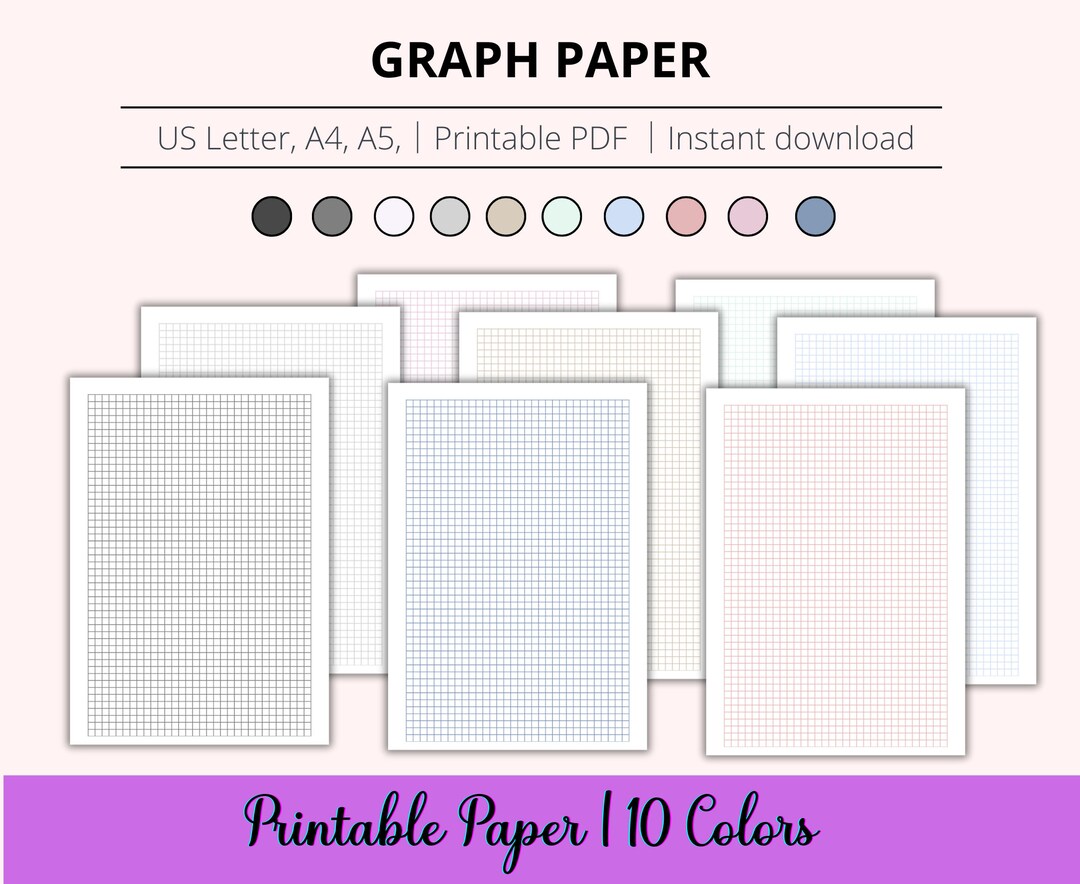 Printable Graph Paper Set, Graph Paper Bundle, Stationary Set, Bullet ...
