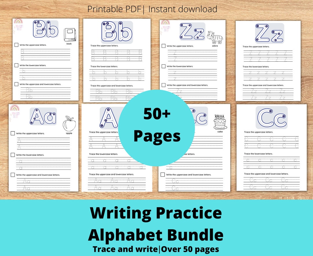 Trace and Write Alphabet Letters Learn to Write Worksheets |preschool ...