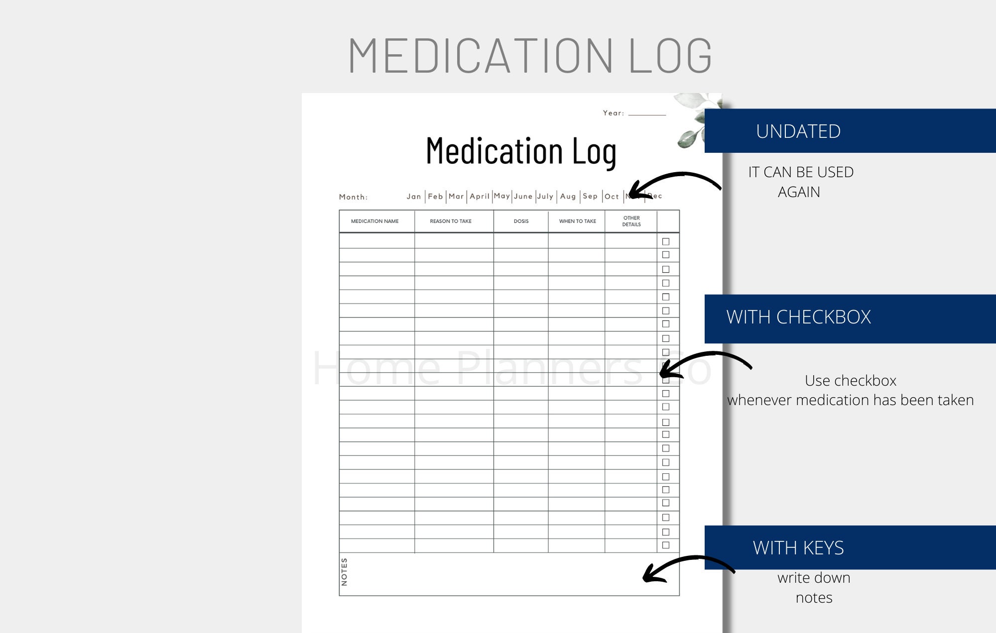 Medication Log Medication Tracker Medication Organizer - Etsy