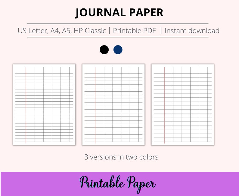 Printable Paper Notes Pages Inserts Printable Paper Templates - Etsy