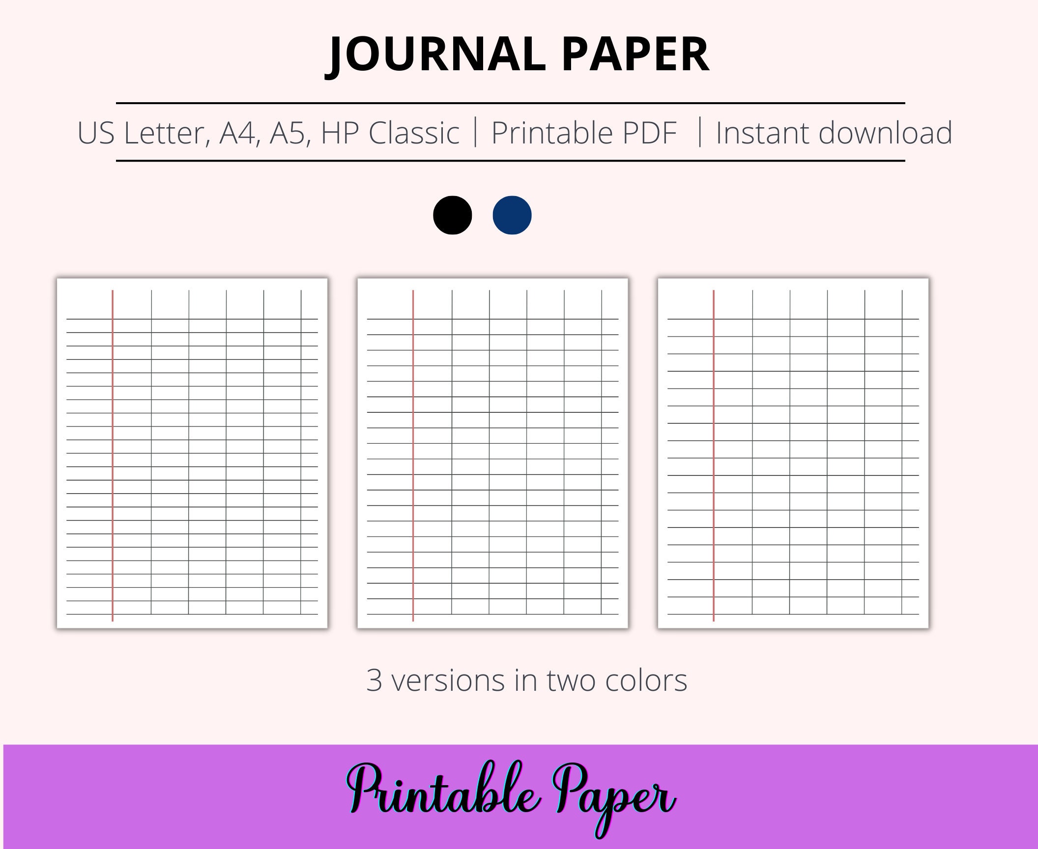 Printable Paper Notes Pages Inserts Printable Paper Templates - Etsy