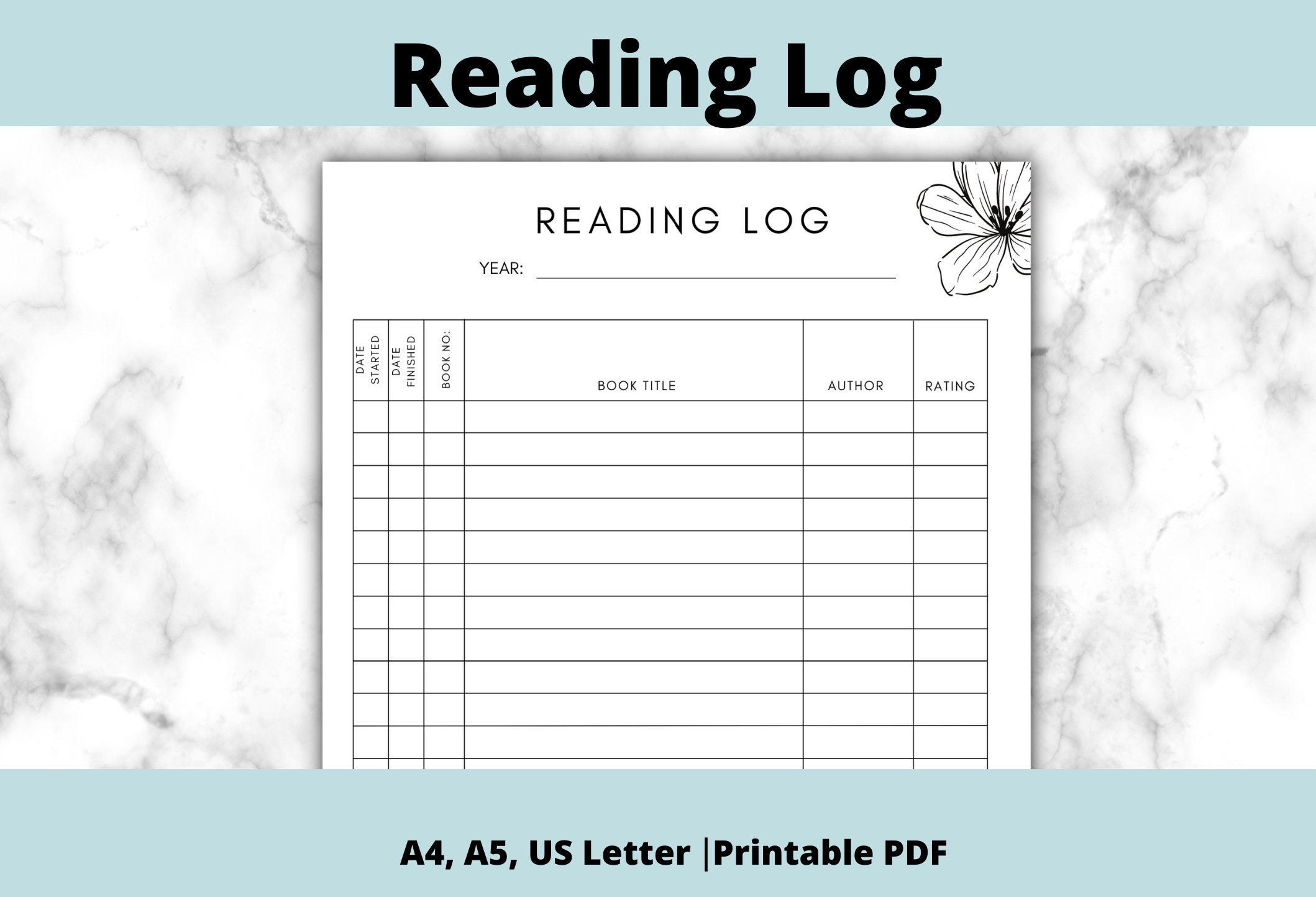 Printable Reading Log, Library Book Trackers, Reading Tracker, Reading ...