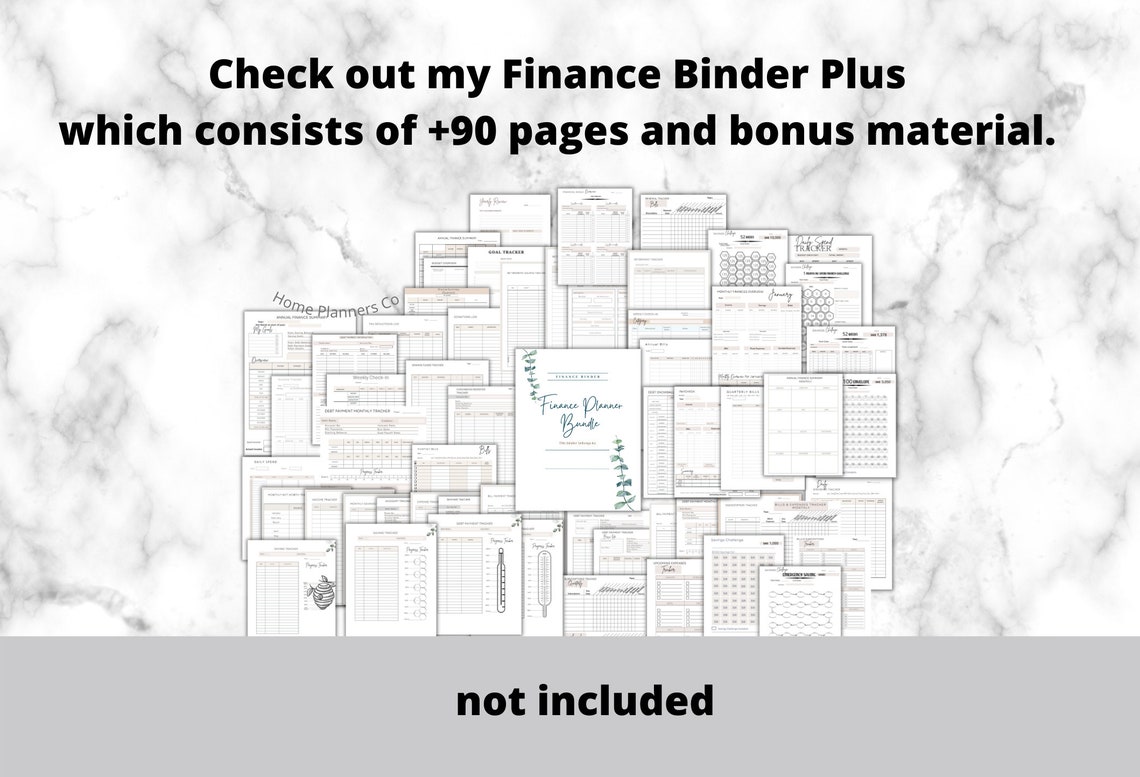 Finance Planner Bundle Savings Tracker Bundle Budget - Etsy