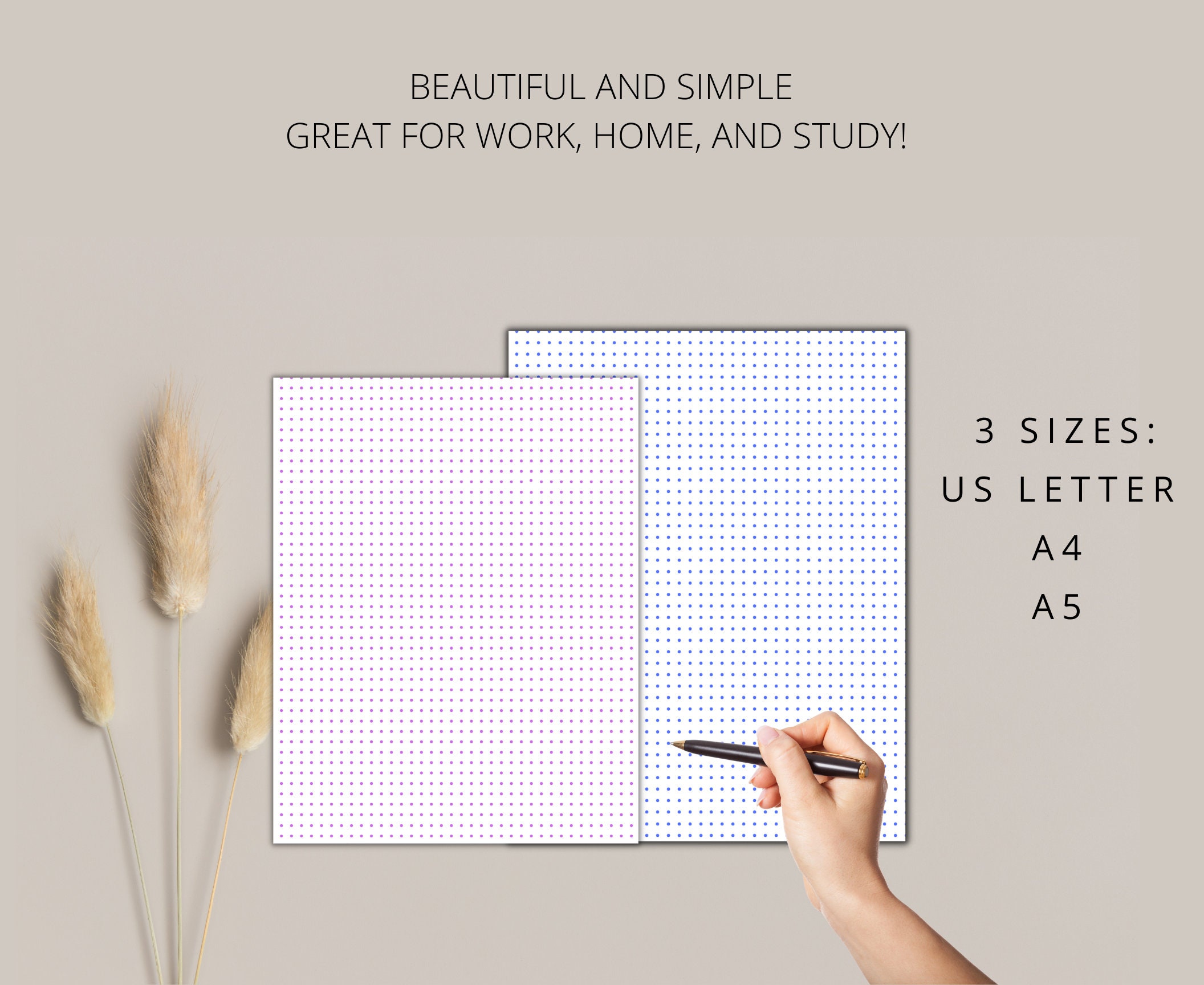 Printable Dot Grid Paper With No Margin, Dotted Grid Paper, Bullet ...