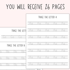26 Printable Trace the Alphabet Pages | 26 Handwriting Practice Sheet ...