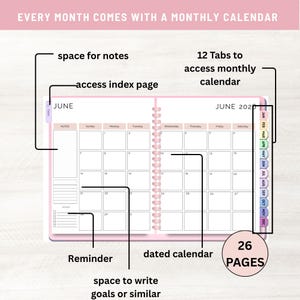2026 Digital Planner: Hyperlinked Calendar and Monthly Planner for ...