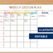 Weekly Lesson Plan Editable Fillable Lesson Plan Template ...