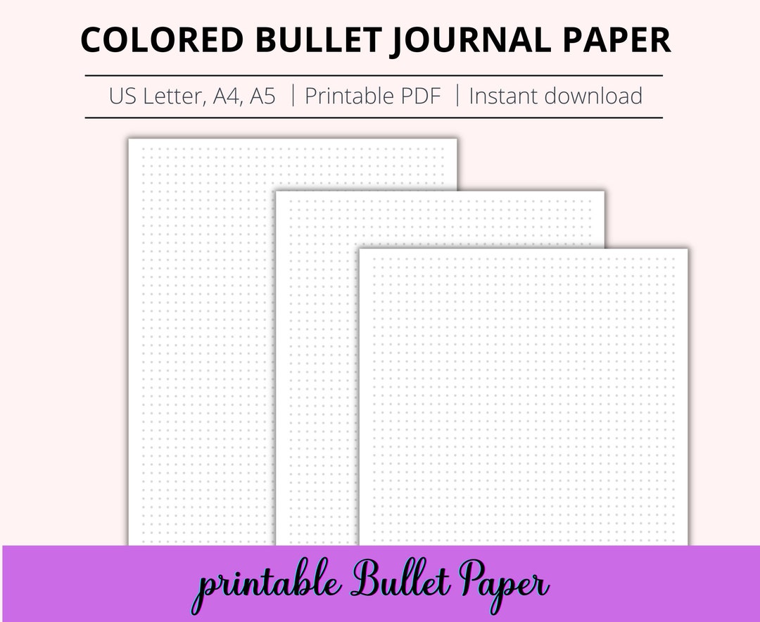 Printable Dot Grid Paper, Dotted Grid Paper | Bullet Journal Paper ...