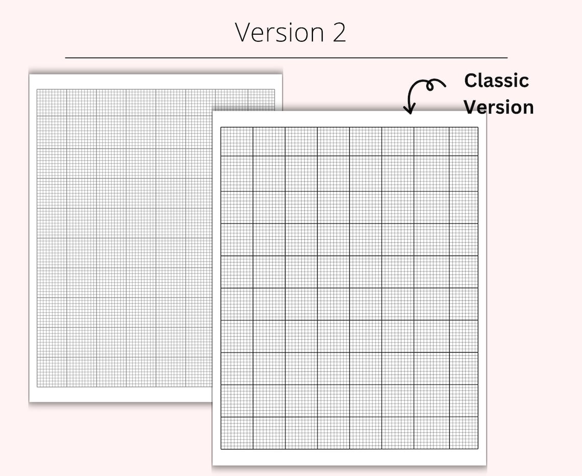 10 Squares per Inch Graph Paper Bundle, Printable Cross Stitch Paper ...