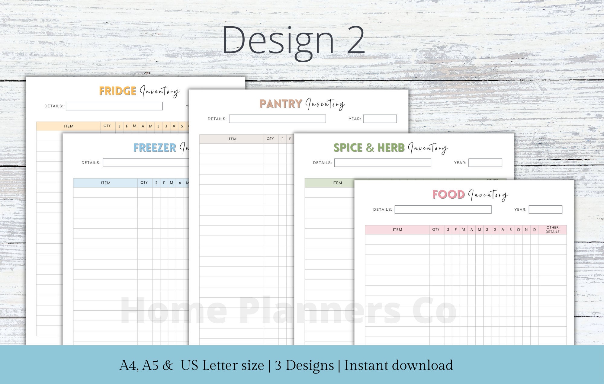Food Inventory Tracker Pages Printable Kitchen - Etsy México
