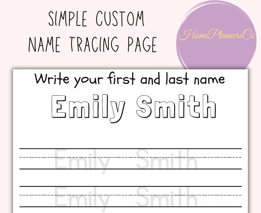 Custom Name Handwriting Practice | Custom Name Tracing | Personalized ...