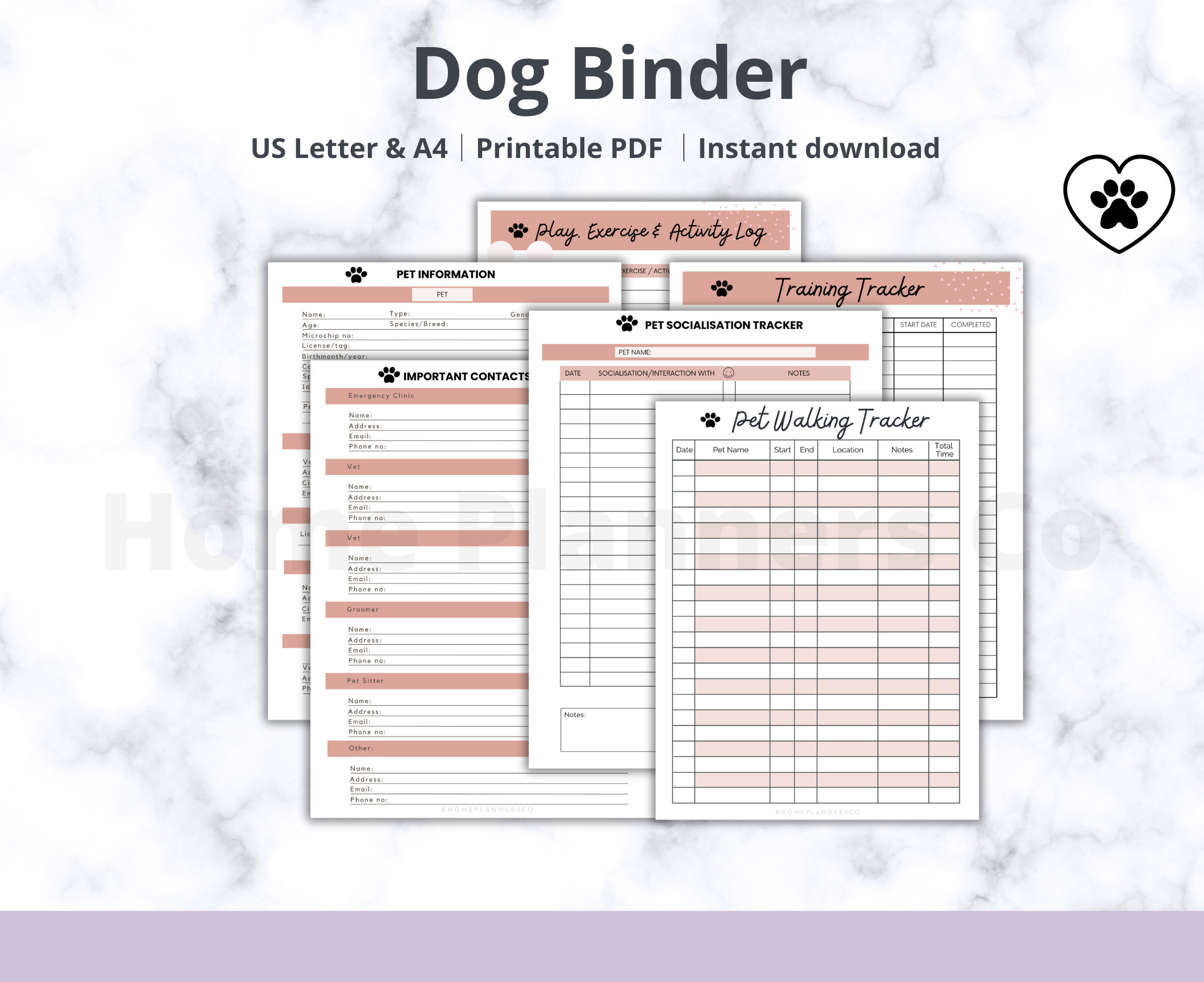 Dog Planner, Dog Binder Pet Planner, Pet Health Tracker, Pet Medical ...