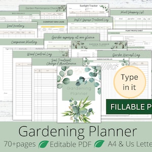 Garden Planner Fillable Printable PDF Garden Journal Garden Calendar ...