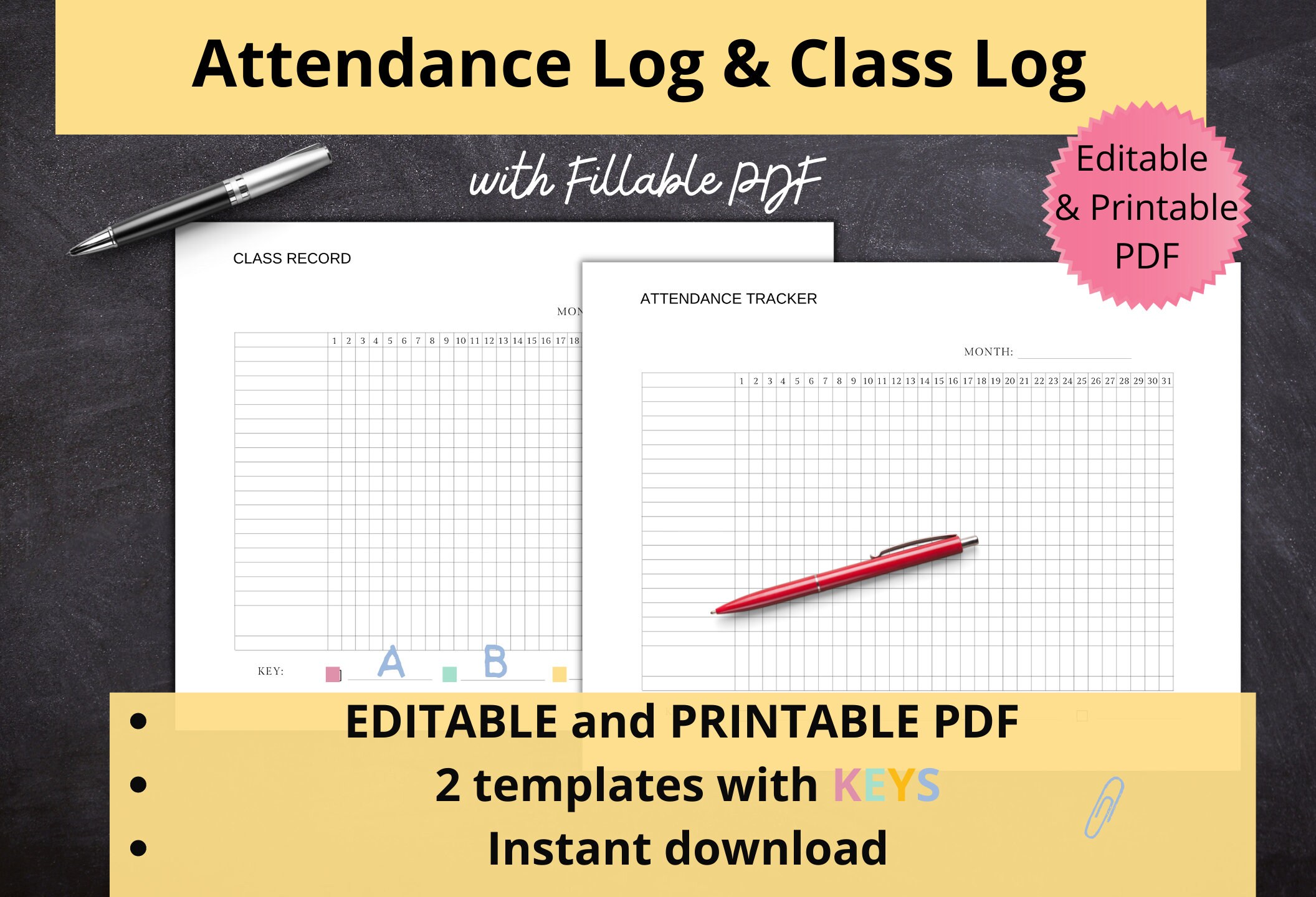 Editable Attendance Log Sheet Teacher Loghomeschool - Etsy Australia