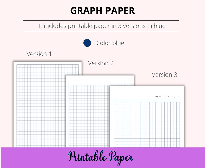 Graph Paper Bundle Printable: Small Grid Paper, Squared Paper, Digital ...