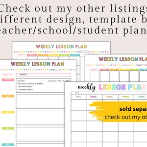 Weekly Lesson Plan Editable Fillable Lesson Plan Template ...