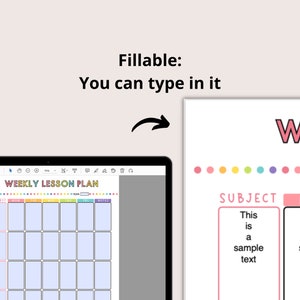Weekly Lesson Plan Editable Printable Lesson Plan, Simple School Plan ...