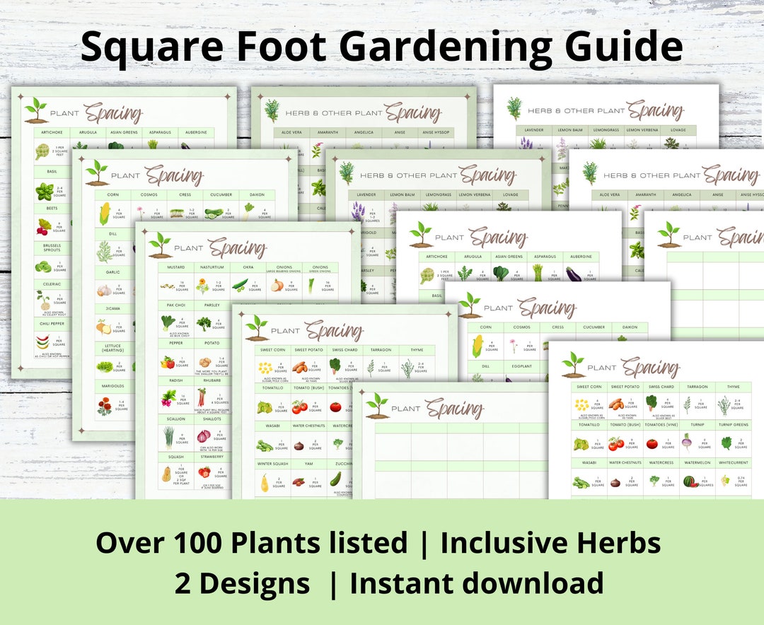 Square Foot Gardening Guide, SQF Planting Guide, Printable Garden ...