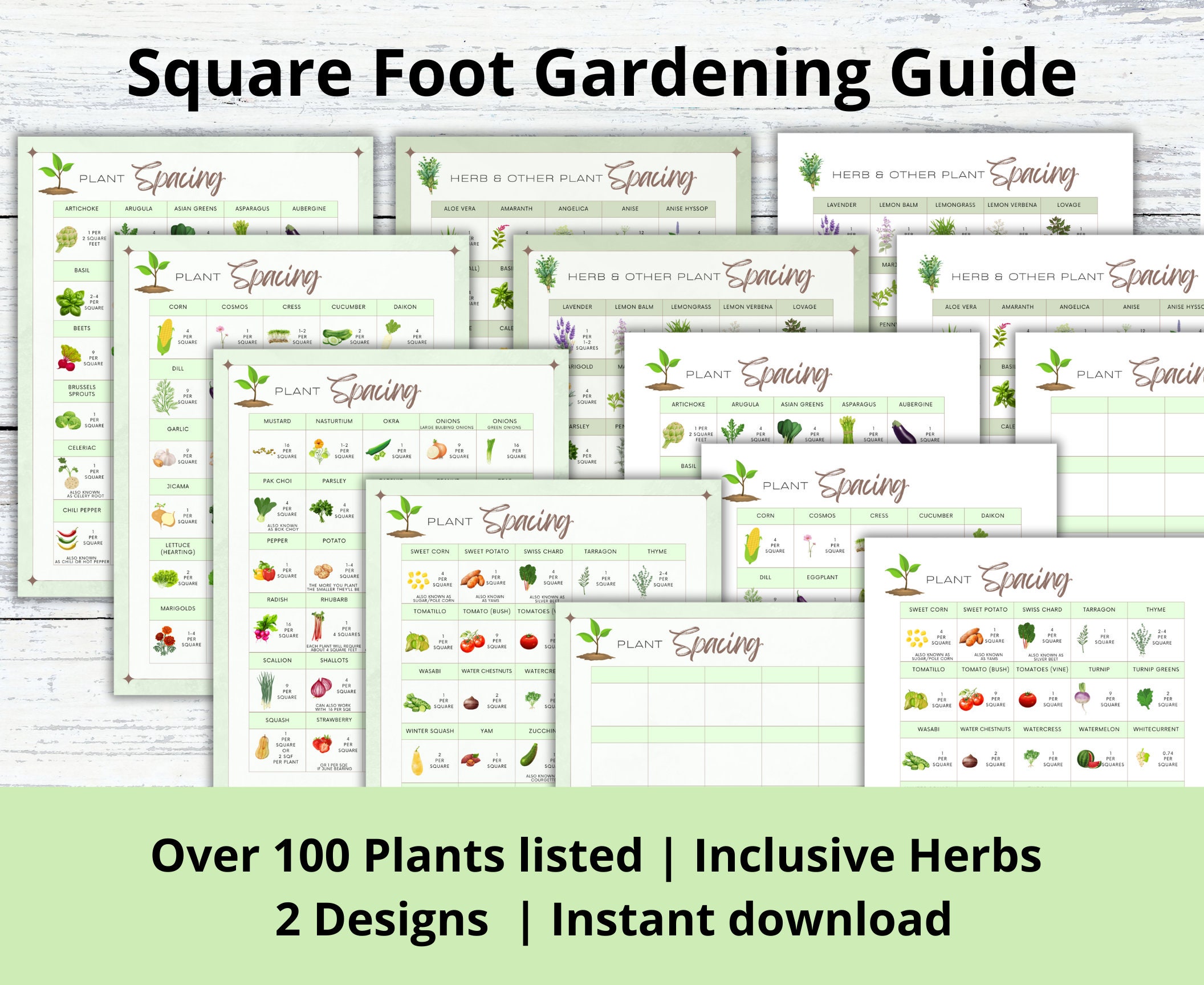 Square Foot Gardening Guide, SQF Planting Guide, Printable Garden ...