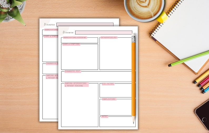 Printable Patho Nursing Notes Disease Template Pathophysiology Study ...