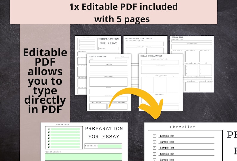 Essay Planner Editable Printable PDF| Essay Guide Planner Pack Bundle | Student Essay Writing ...
