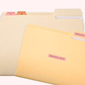 Printable Divider Tabs and Binder Labels for Emergency Binder Plus ...