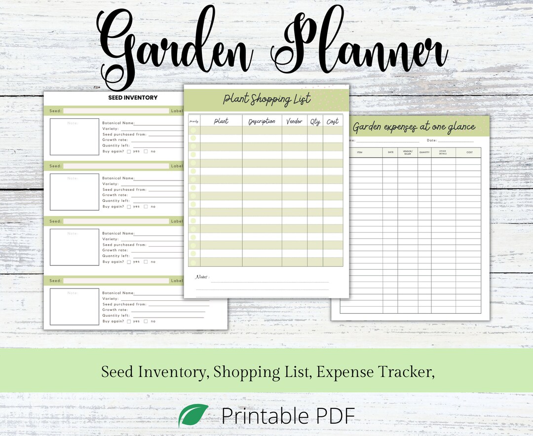 Garden Planner, Seed Inventory, Expense Tracker,shopping List,garden ...