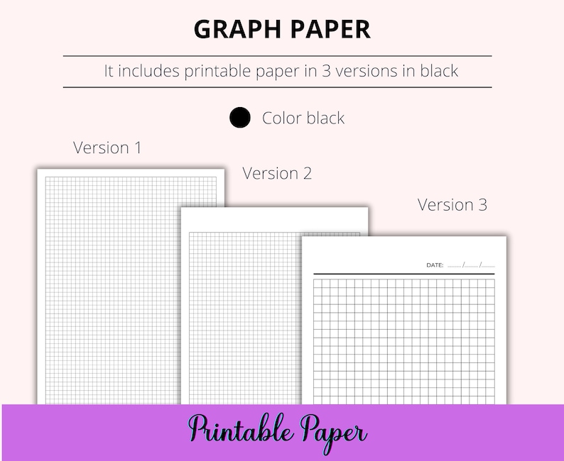 Graph Paper Bundle Printable: Small Grid Paper, Squared Paper, Digital ...