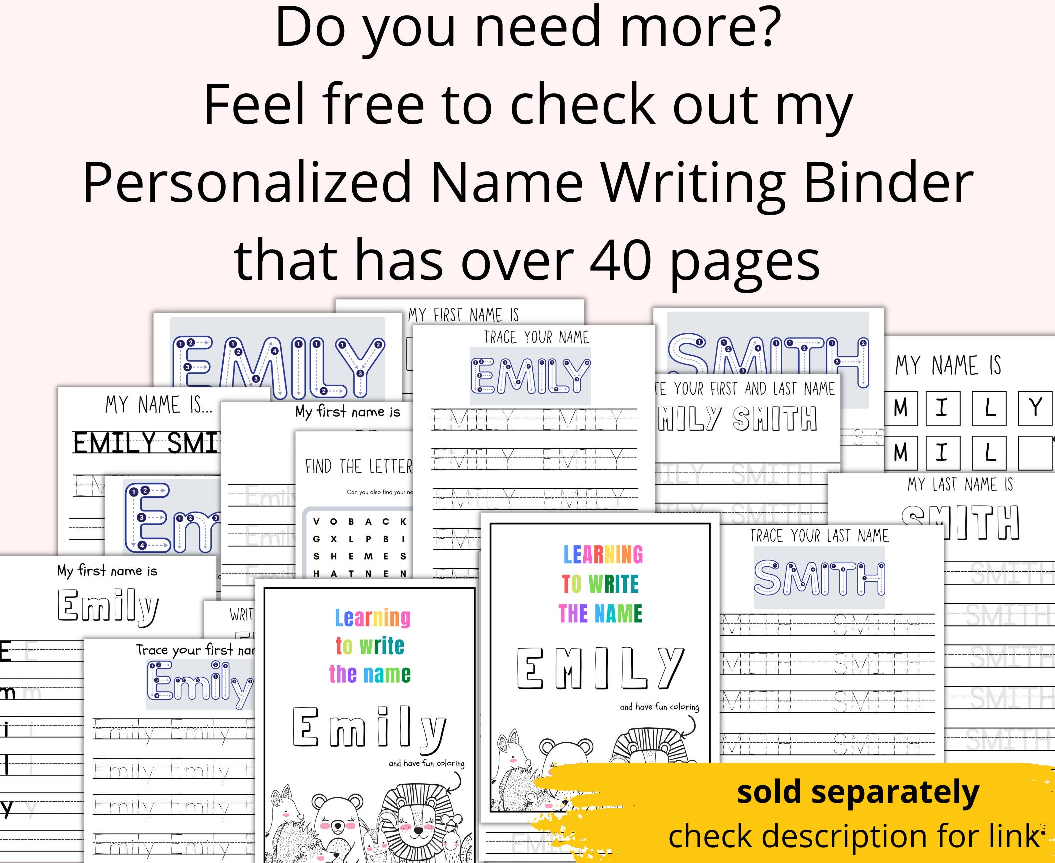 Custom Name Handwriting Practice Custom Name Tracing - Etsy